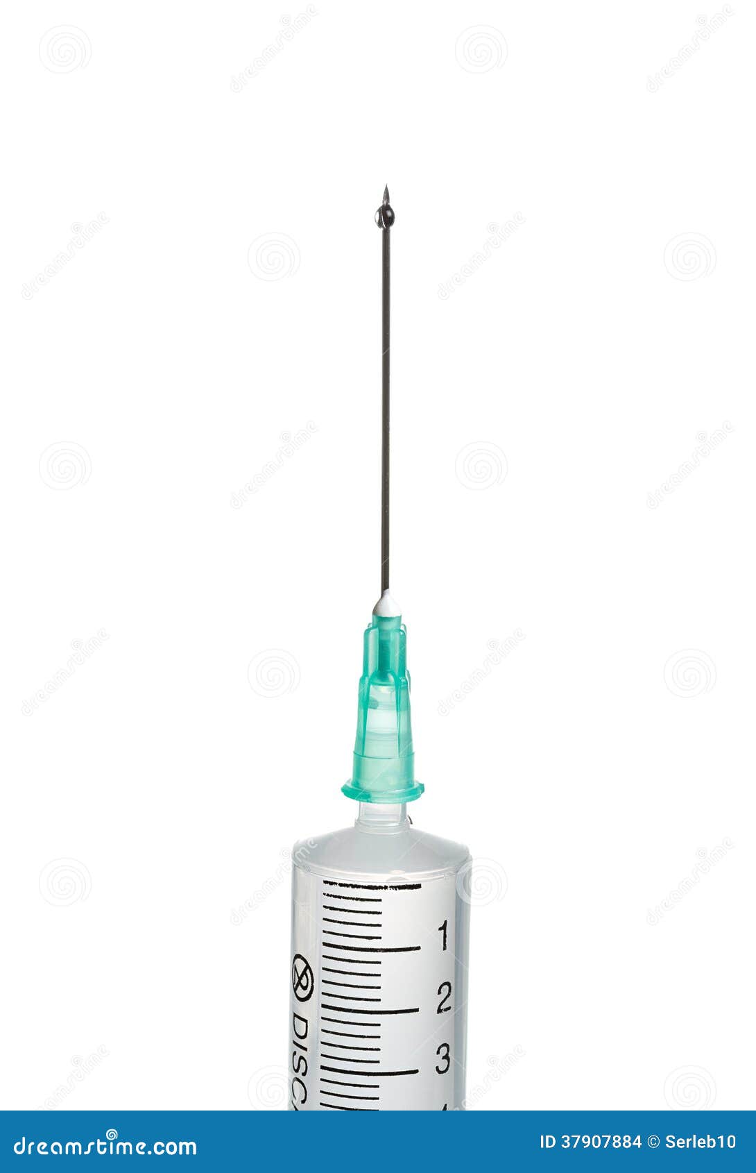 Part of Plastic Syringe with Solution Isolated on White Background ...