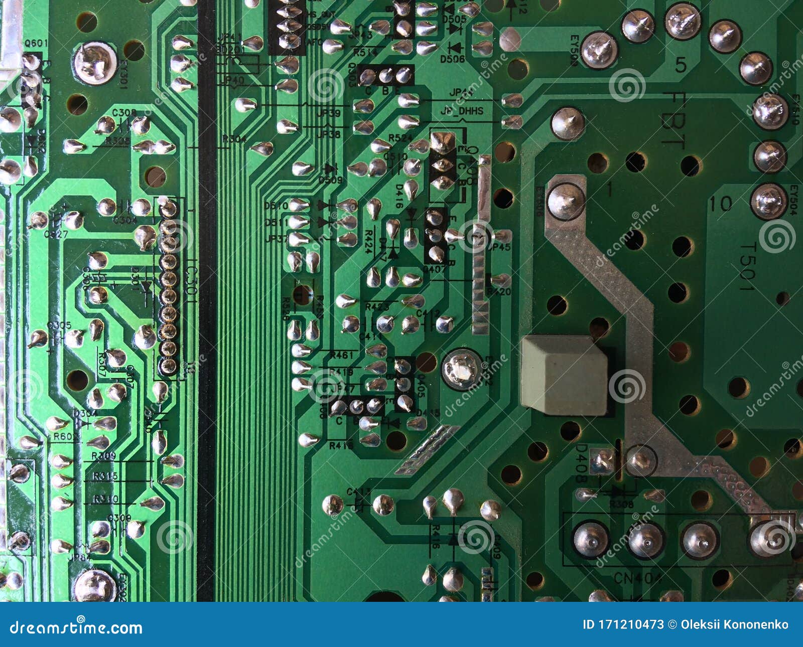 Part of a Printed Circuit Board of a Computer Stock Image - Image of ...