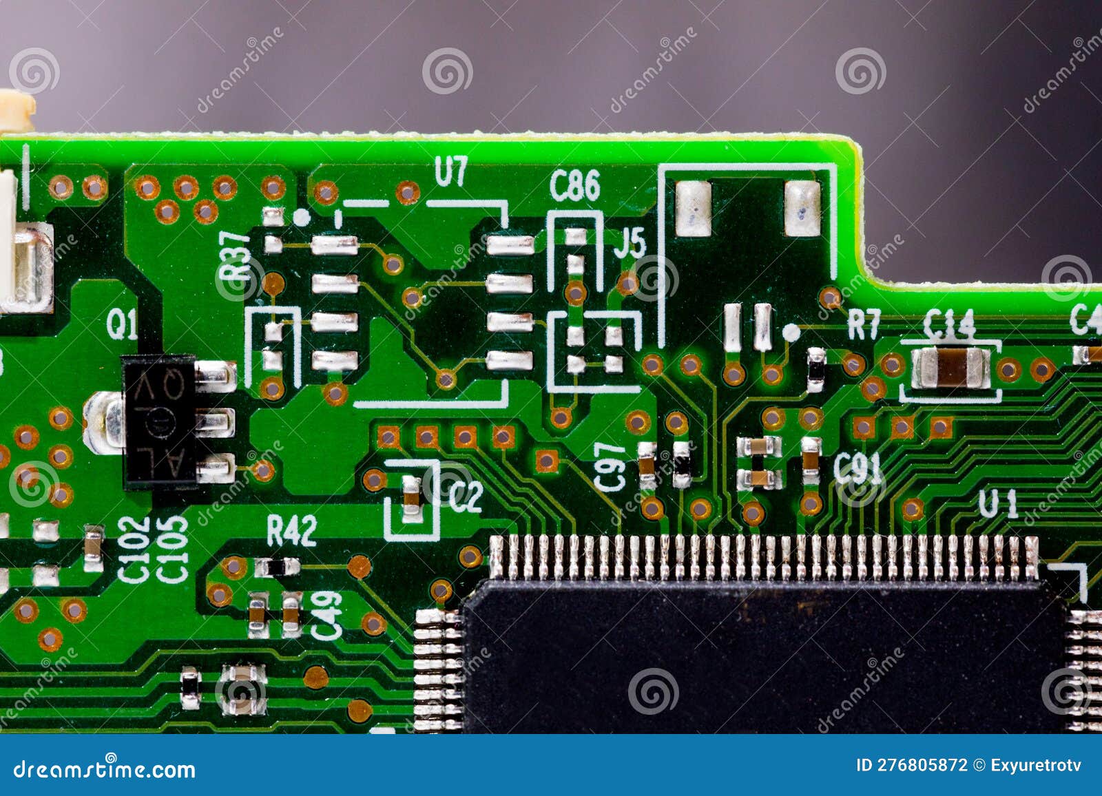 Part of Printed Circuit Board with Parts. Computer Part. Chipset and ... Part of Printed Circuit Board with Parts. Computer Part. Chipset and ...