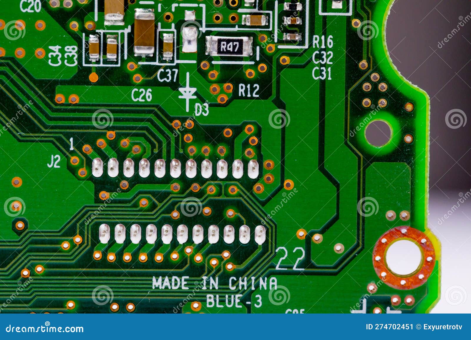 Part of Printed Circuit Board with Parts. Semiconductors and Chipset ...