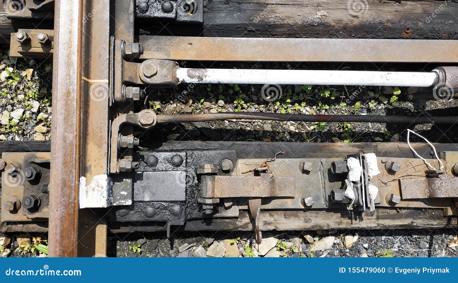 Part of the Railroad Switch Top View Stock Photo - Image of perspective ...