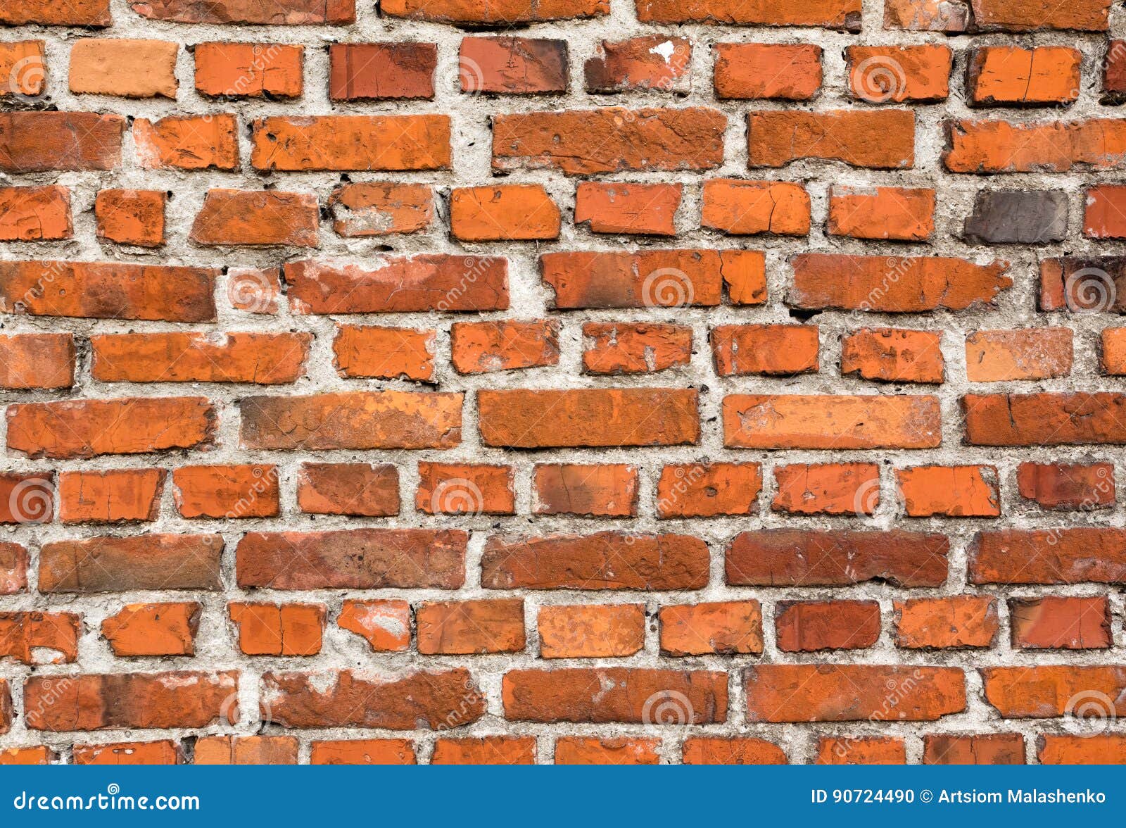 Part of Red Brick Lined Reinforced Cement Stock Photo - Image of ...