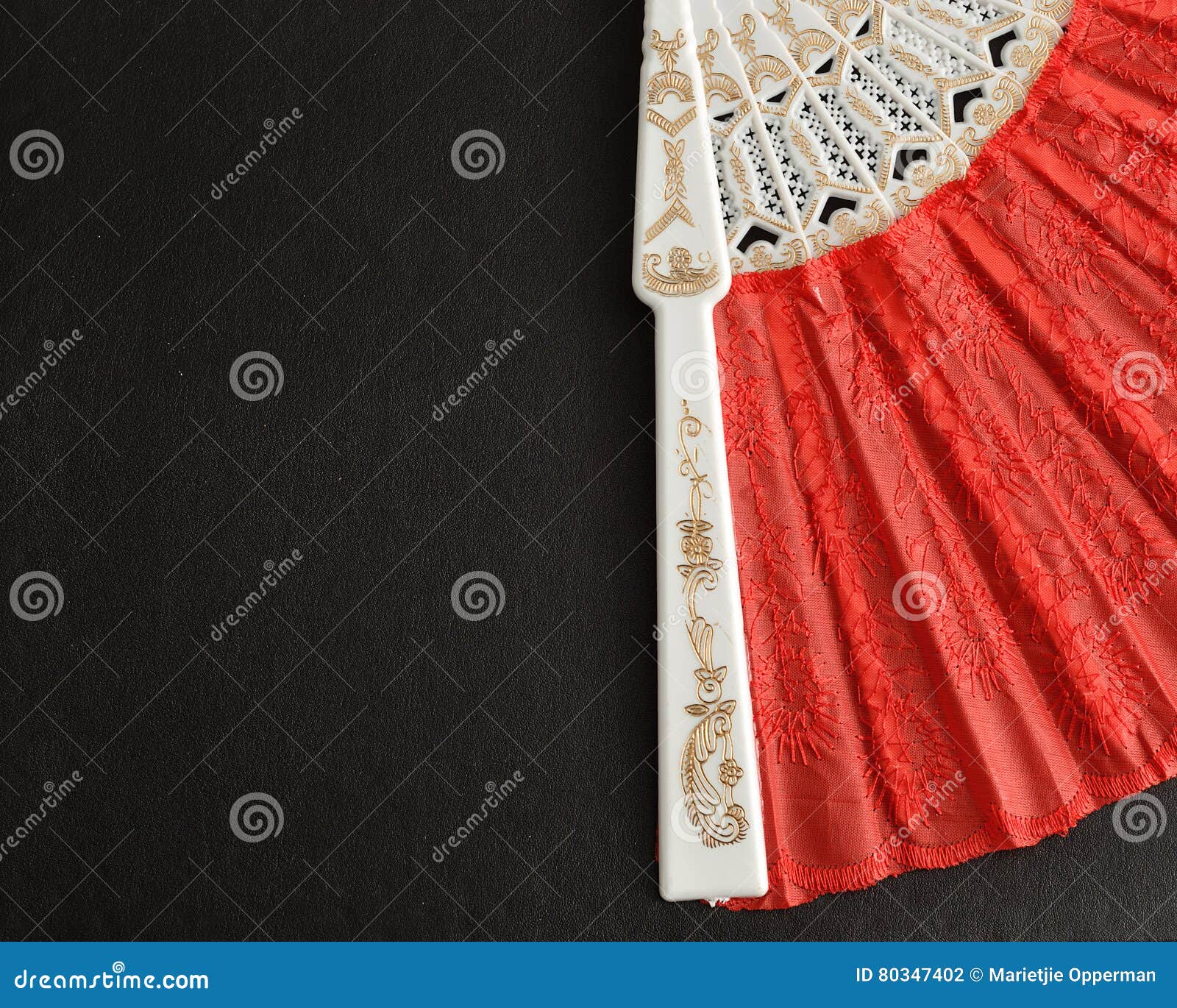 Part of a red hand fan stock photo. Image of white, spanish - 80347402