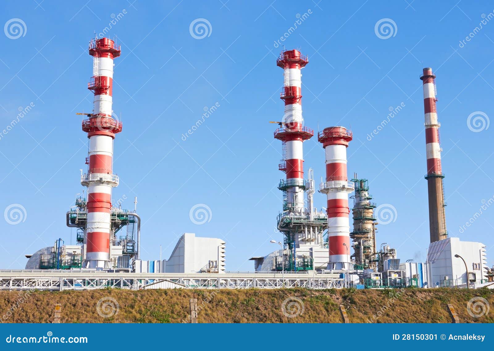 Part of refinery complex stock image. Image of tower - 28150301