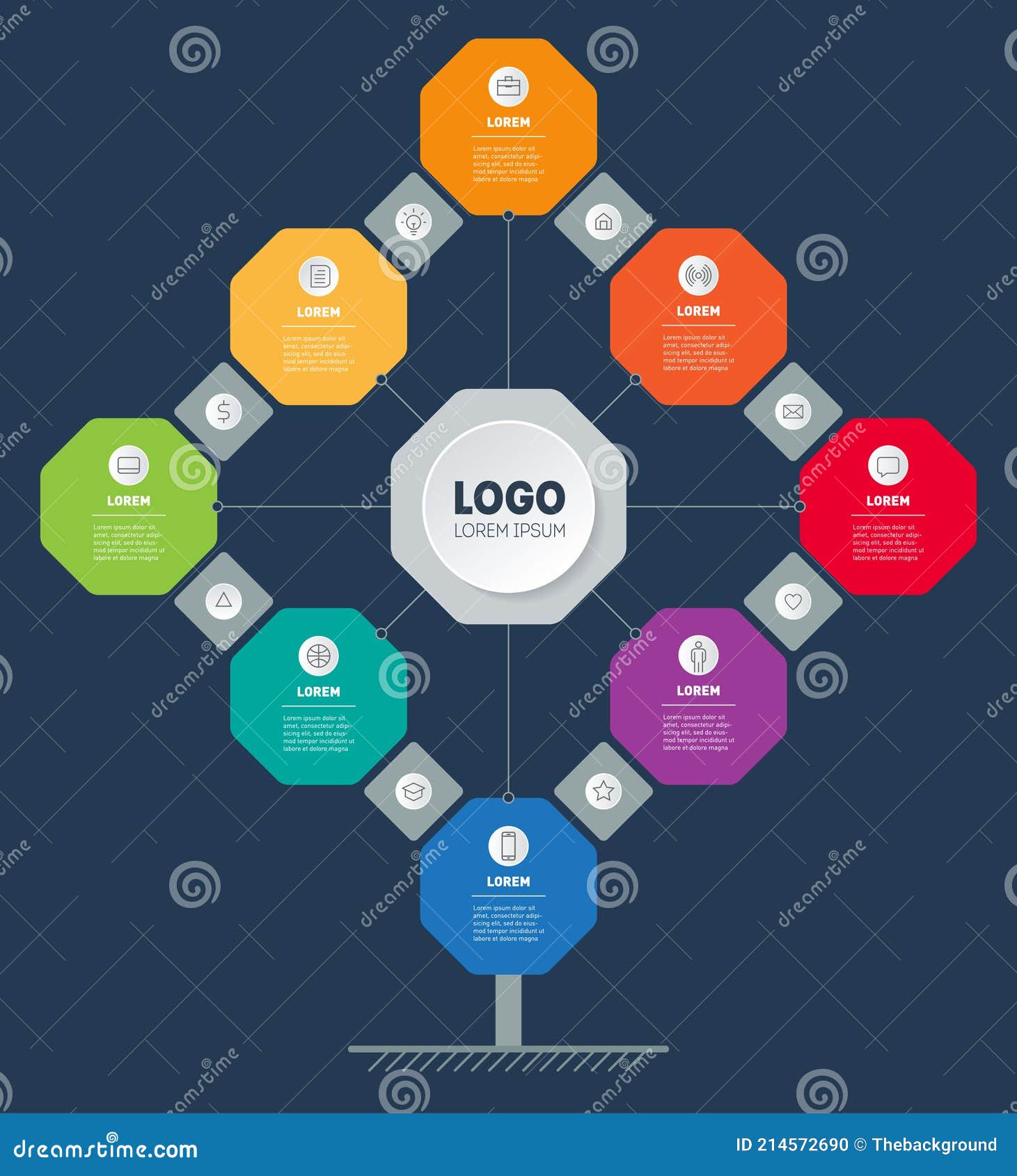 Part Of The Report With Icons Set. Business Concept With 8 Variations ...