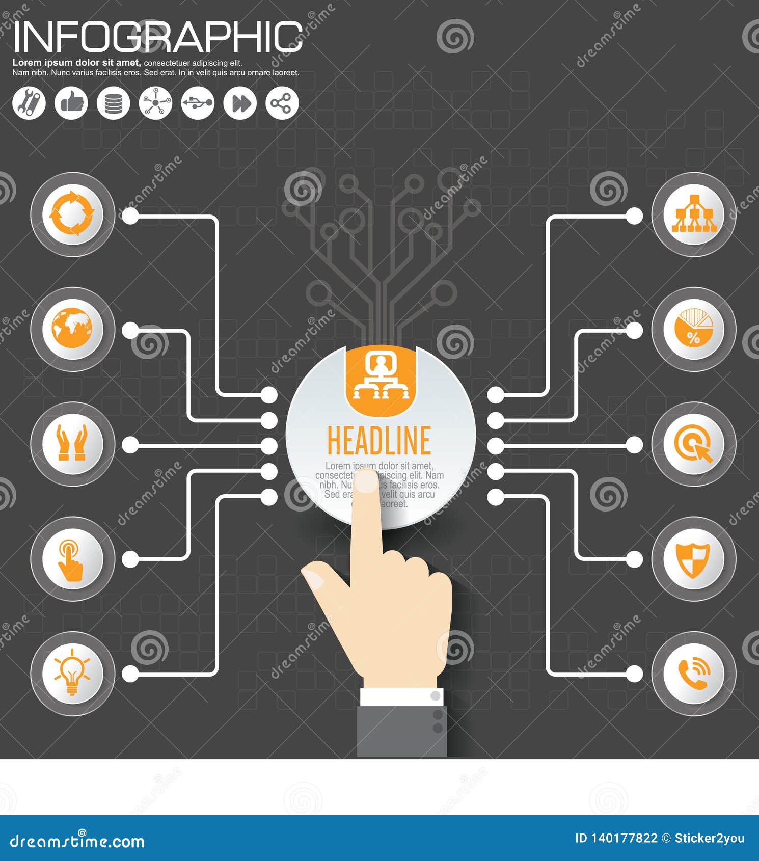 Vector Infographic of Technology or Education Process. Stock Vector ...