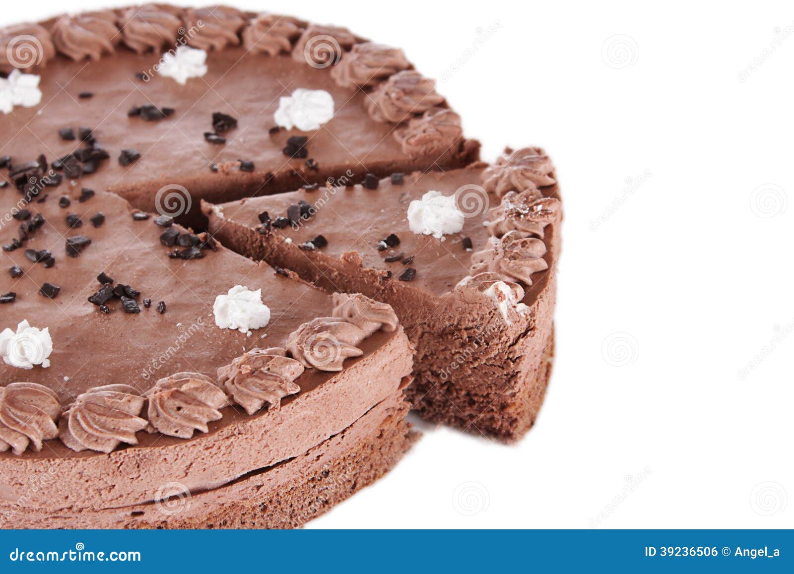 Part of Round Chocolate Cake Stock Photo - Image of gift, path: 39236506