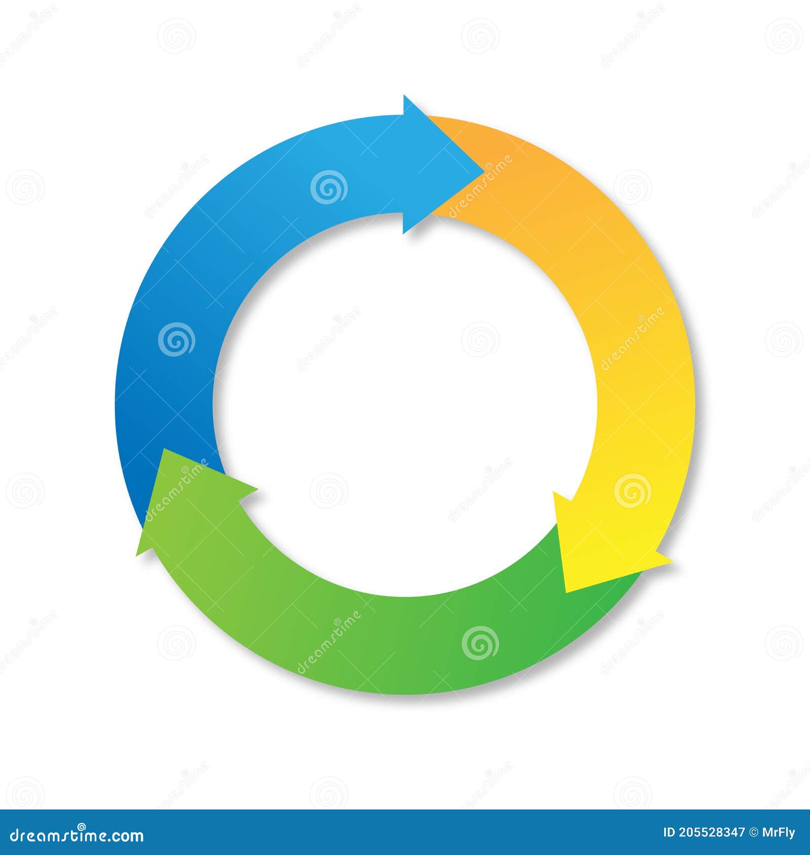 3 Part Round Cycle Diagram, Vector Illustration Stock Vector ...