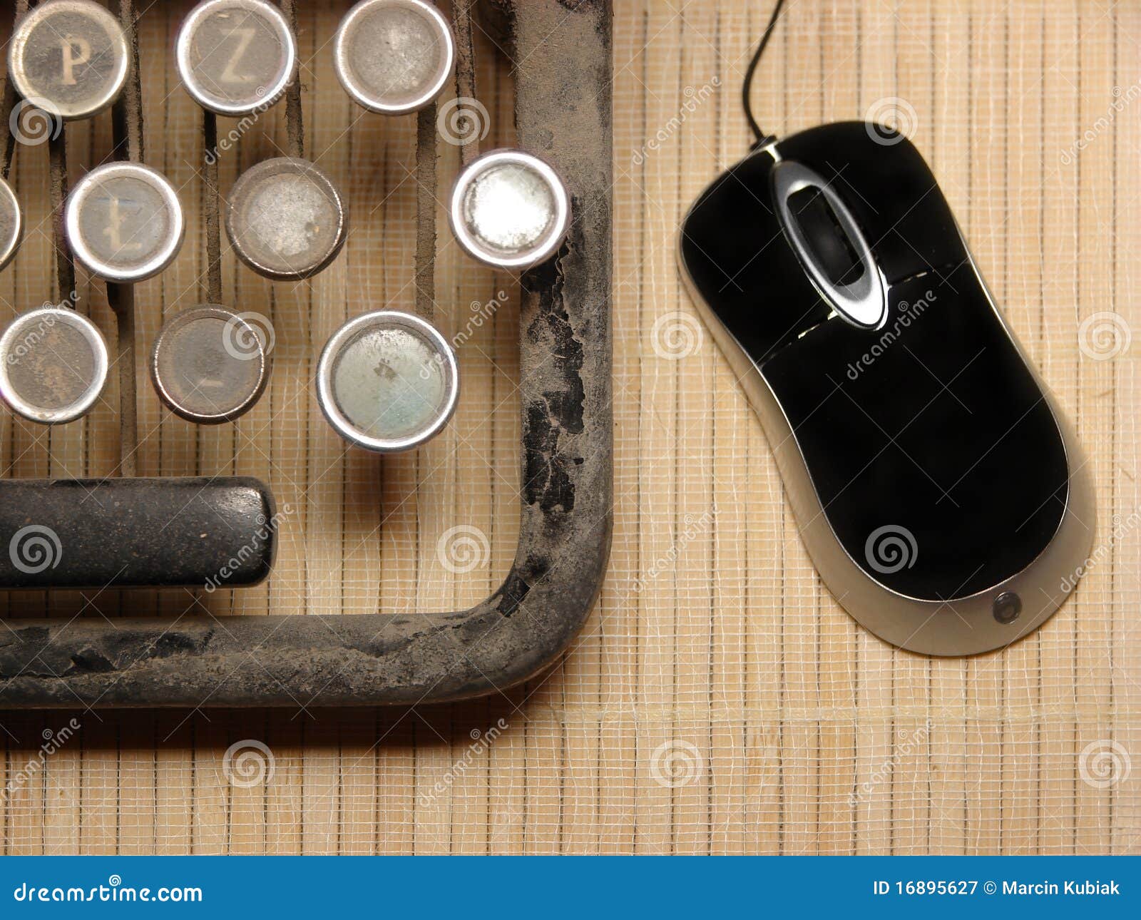 Part of Ruined Keyboard with Modern Mouse Stock Image - Image of close ...