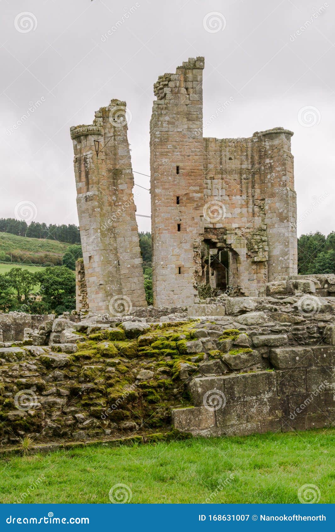 Part of the Ruins of Edlingham Castle in Northumberland Stock Image ...
