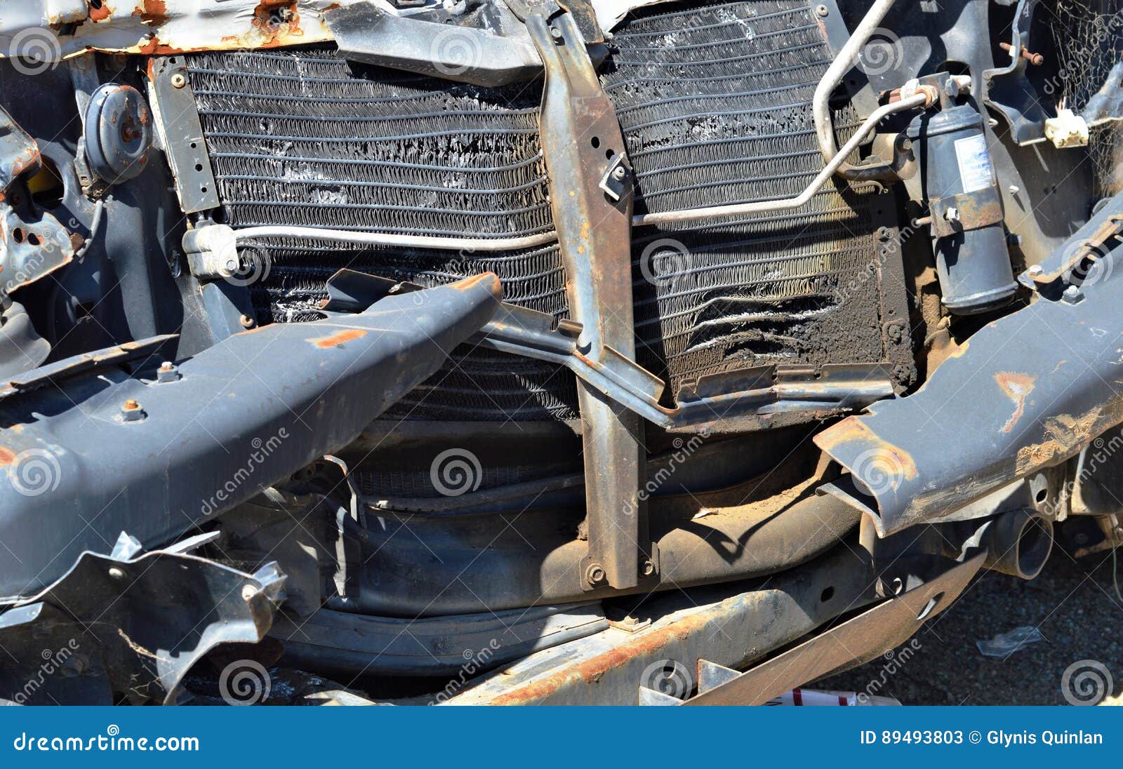 Part of a Rusty Smashed Vehicle Stock Image - Image of dismantling ...