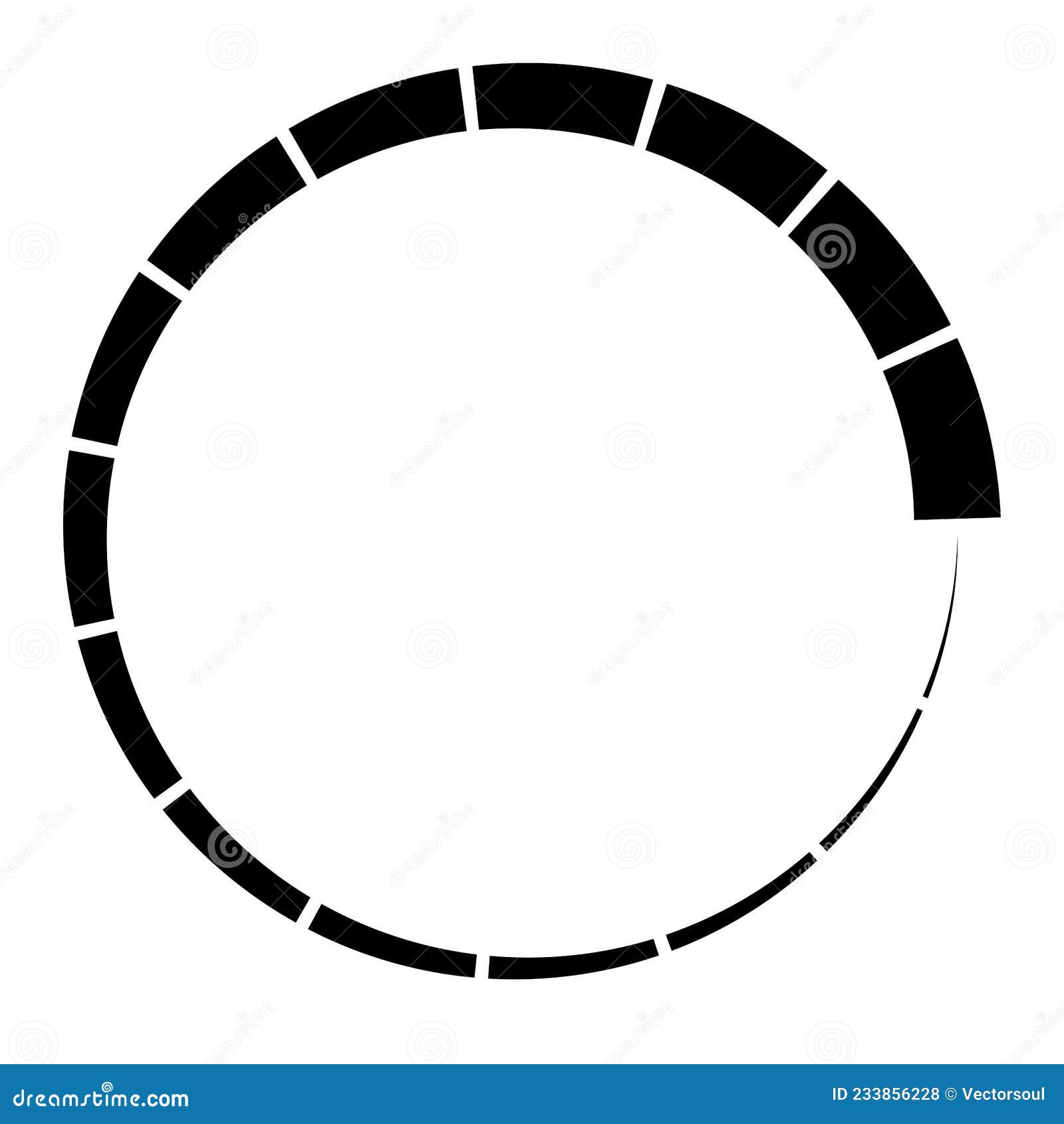 16 Part, Section Segmented Circle. Abstract Dashed Lines Circular ...