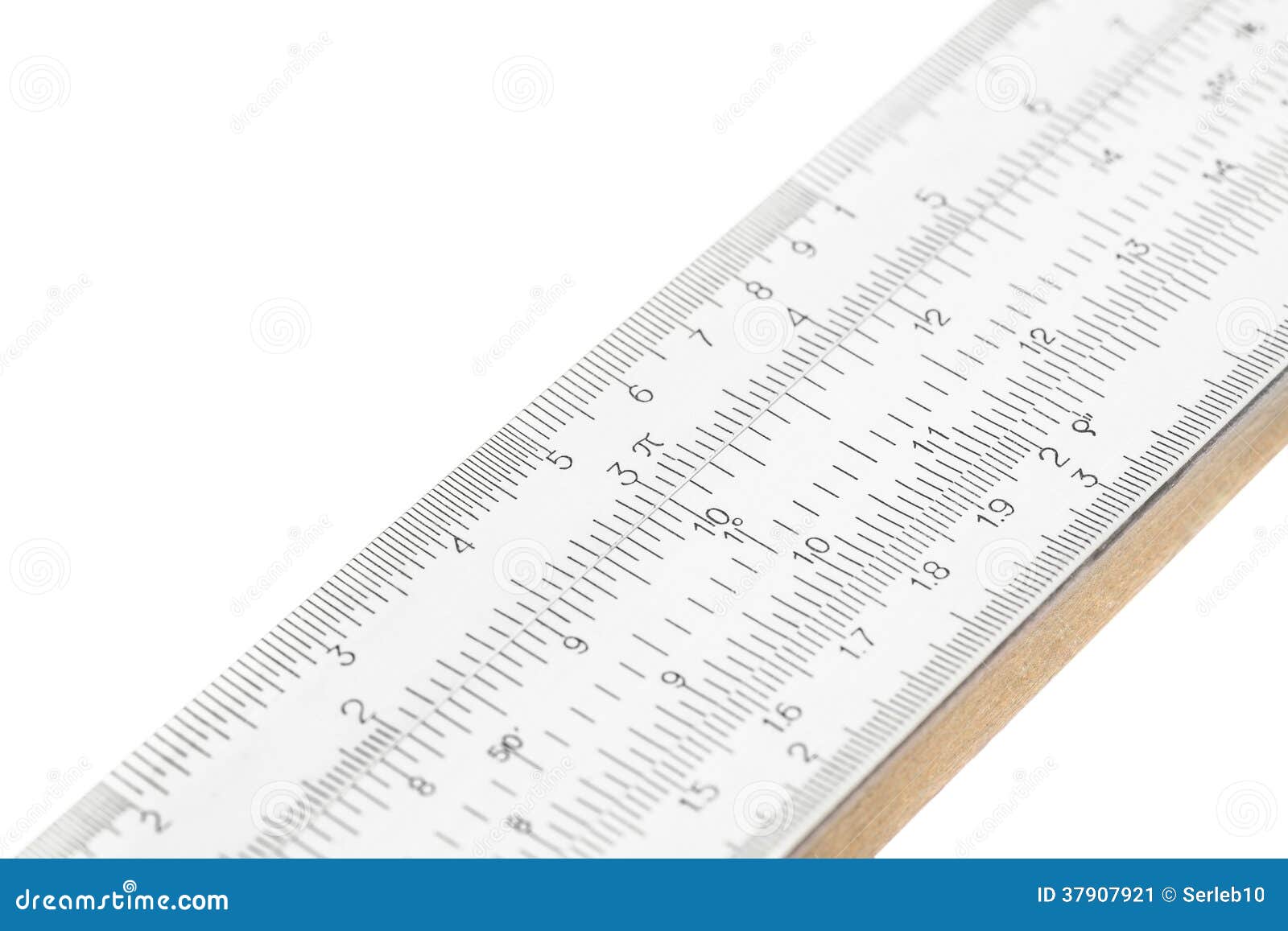 Part of Slide Ruler Isolated on White Background Stock Image - Image of ...
