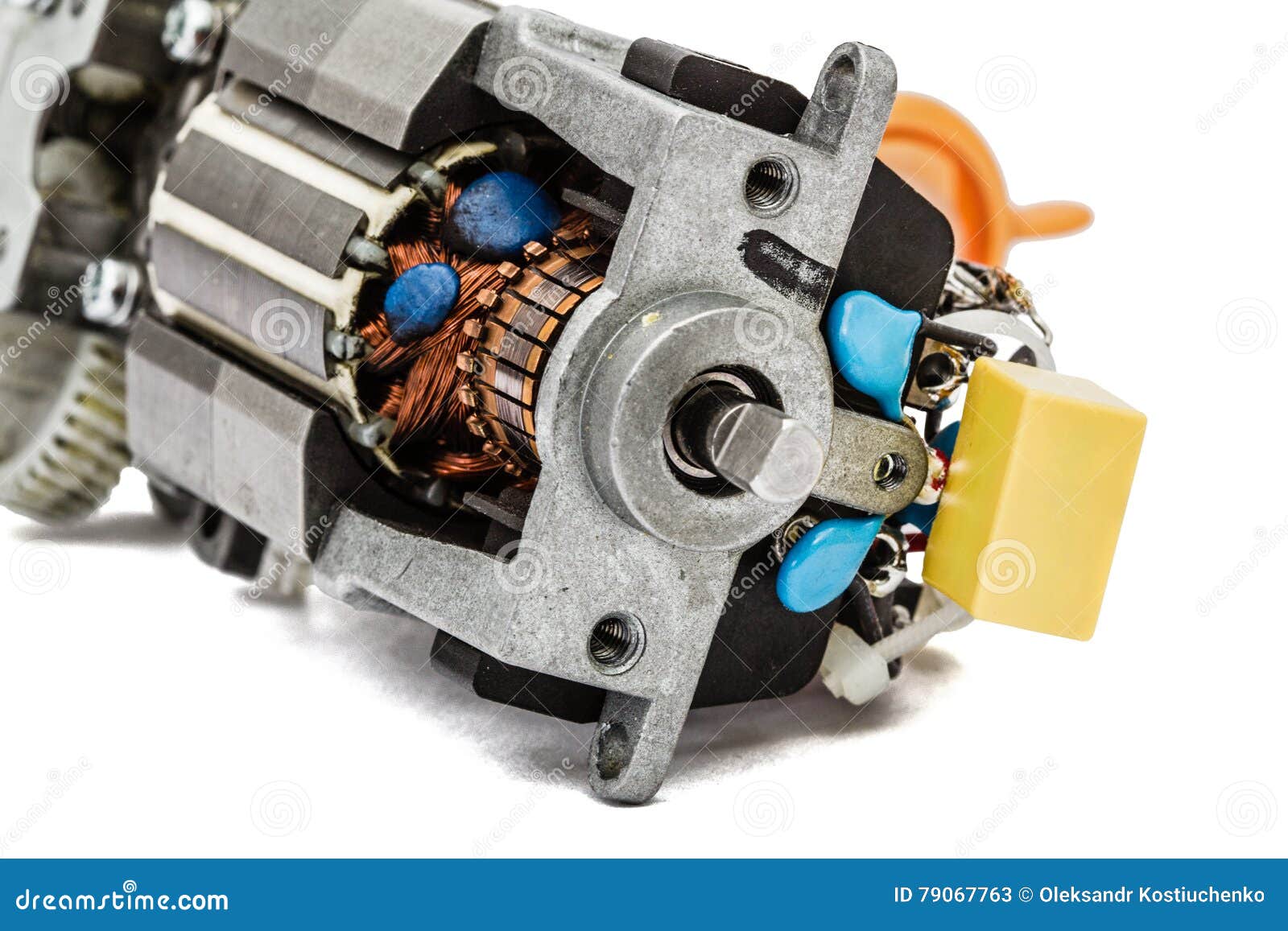 Part of Small Electric Motor, Close-up, Isolated on White Background ...