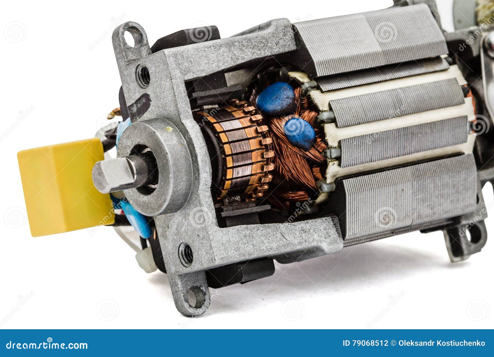 Part of Small Electric Motor, Close-up, Isolated on White Background ...