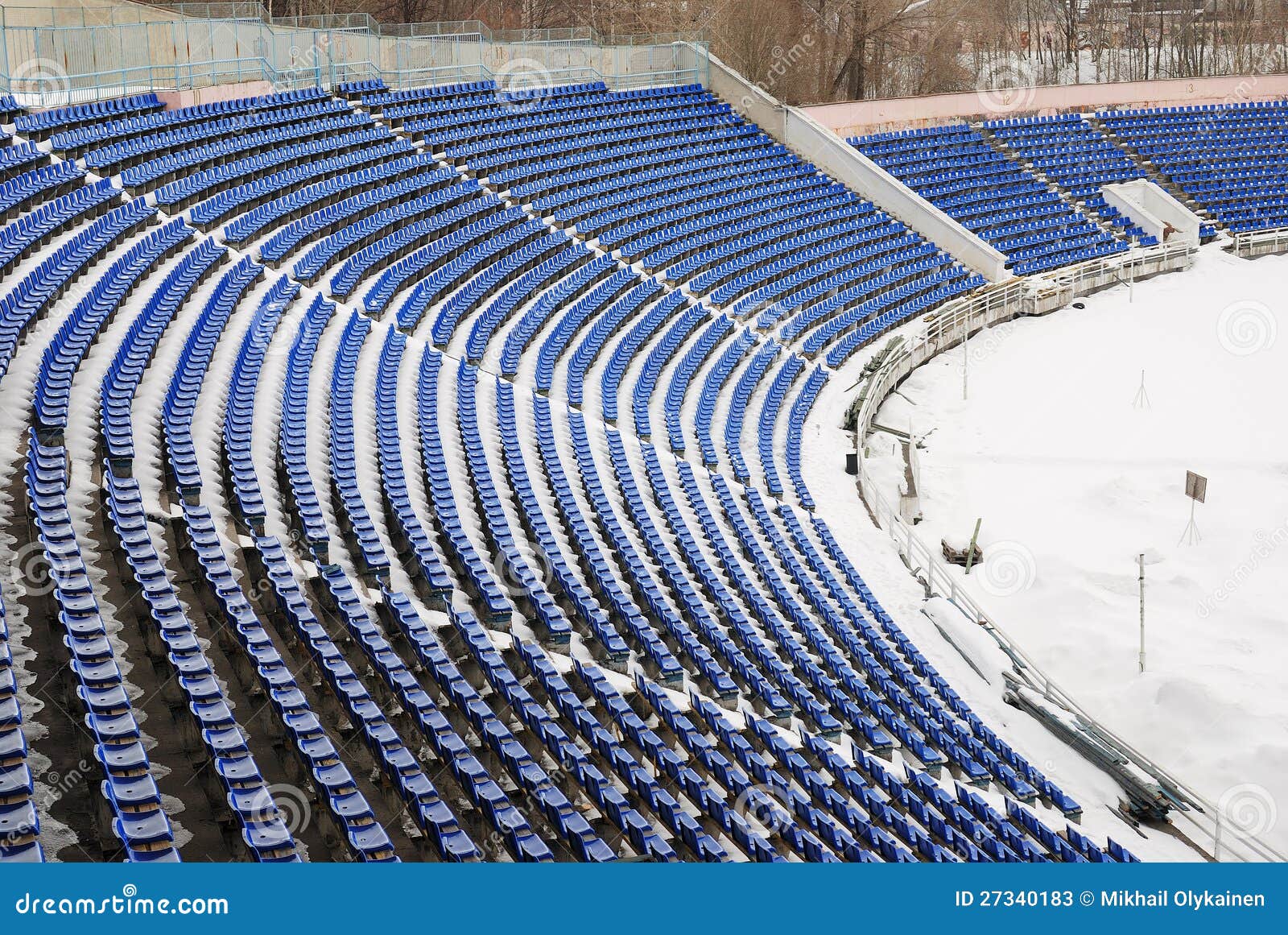 Part of a Snow-covered Stadium Stock Image - Image of surface, ground ...