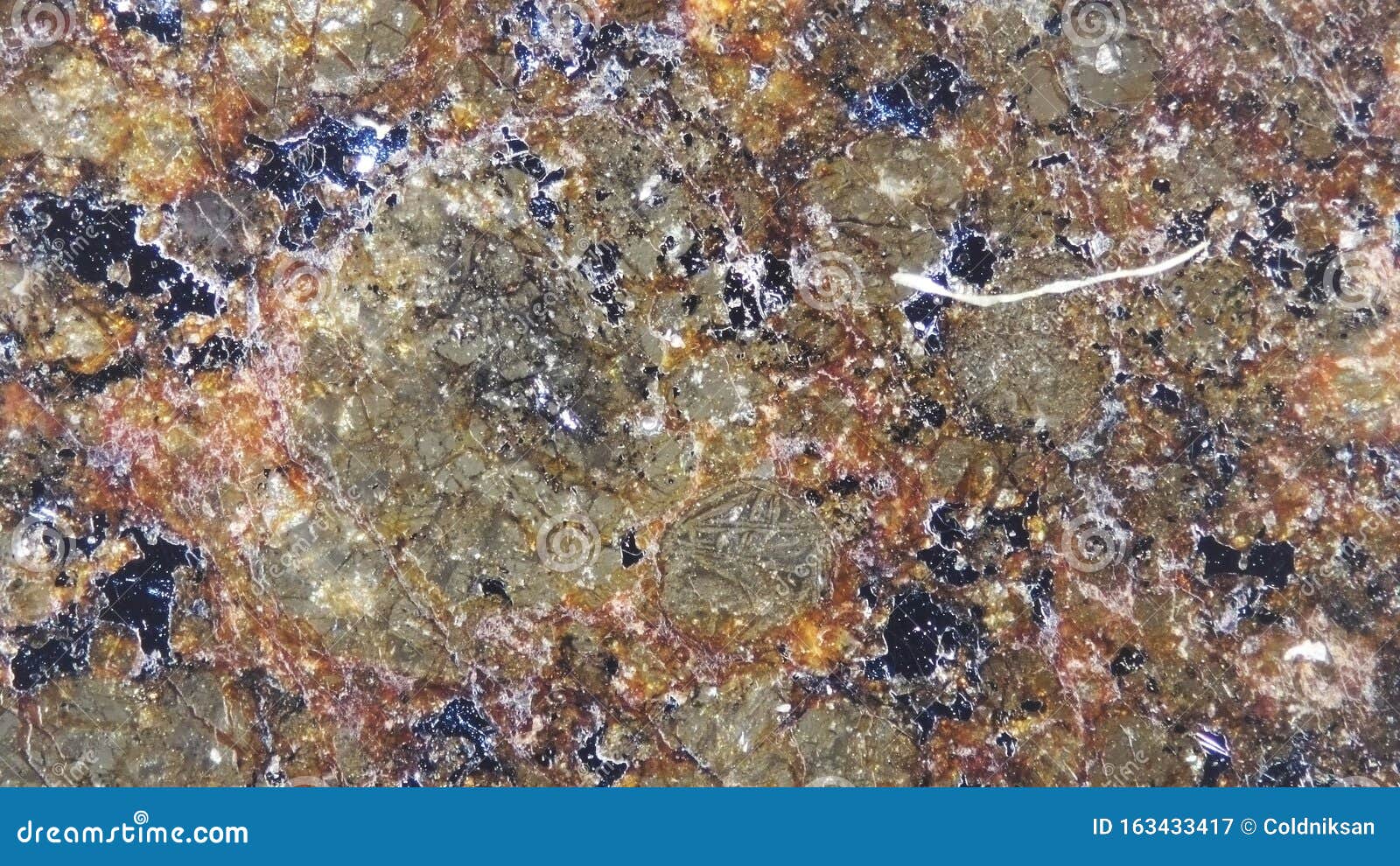 Part of a Space Meteorite Under a Microscope Closeup Stock Image ...