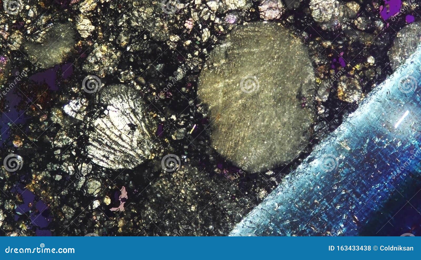 Part of a Space Meteorite Under a Microscope Closeup Stock Photo ...