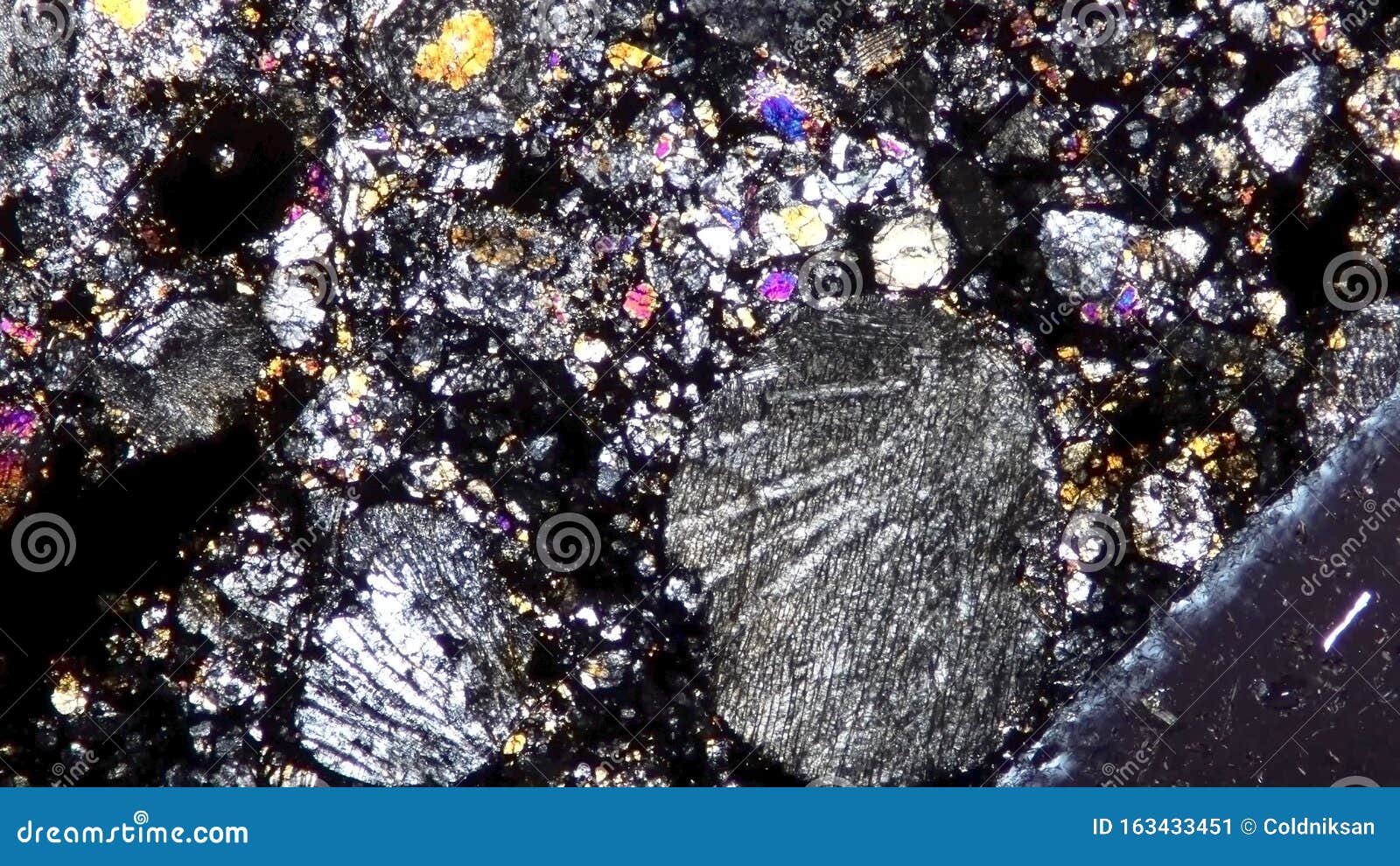 Part of a Space Meteorite Under a Microscope Closeup Stock Image ...