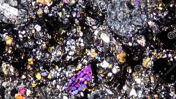 Part of a Space Meteorite Under a Microscope Closeup Stock Image ...