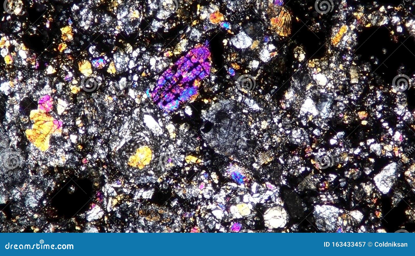Part of a Space Meteorite Under a Microscope Closeup Stock Image ...
