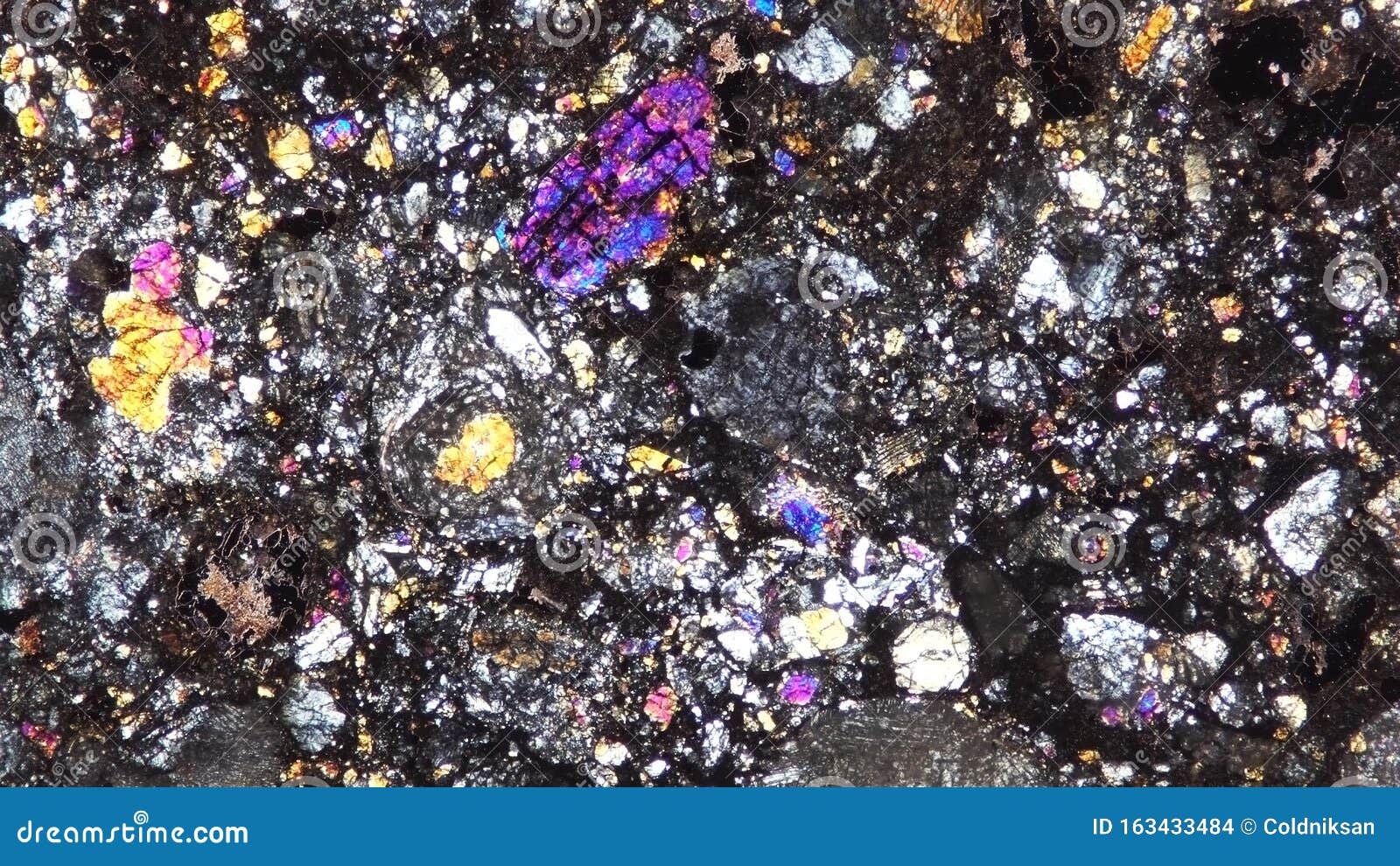 Part of a Space Meteorite Under a Microscope Closeup Stock Photo ...