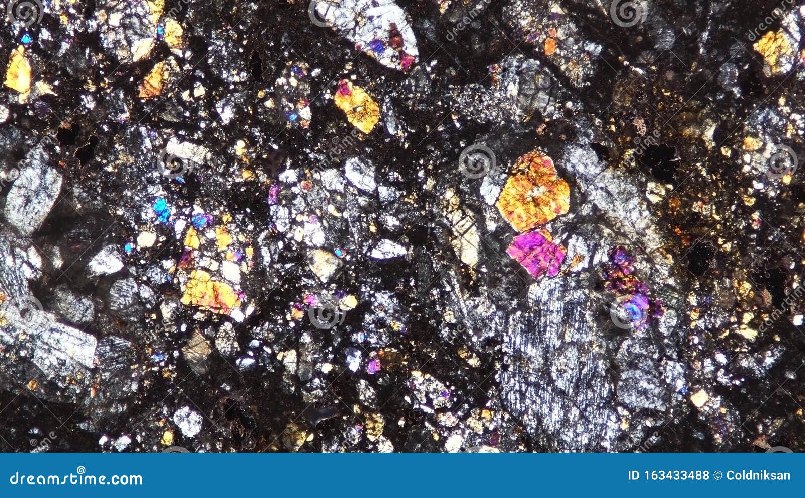 Part of a Space Meteorite Under a Microscope Closeup Stock Photo ...