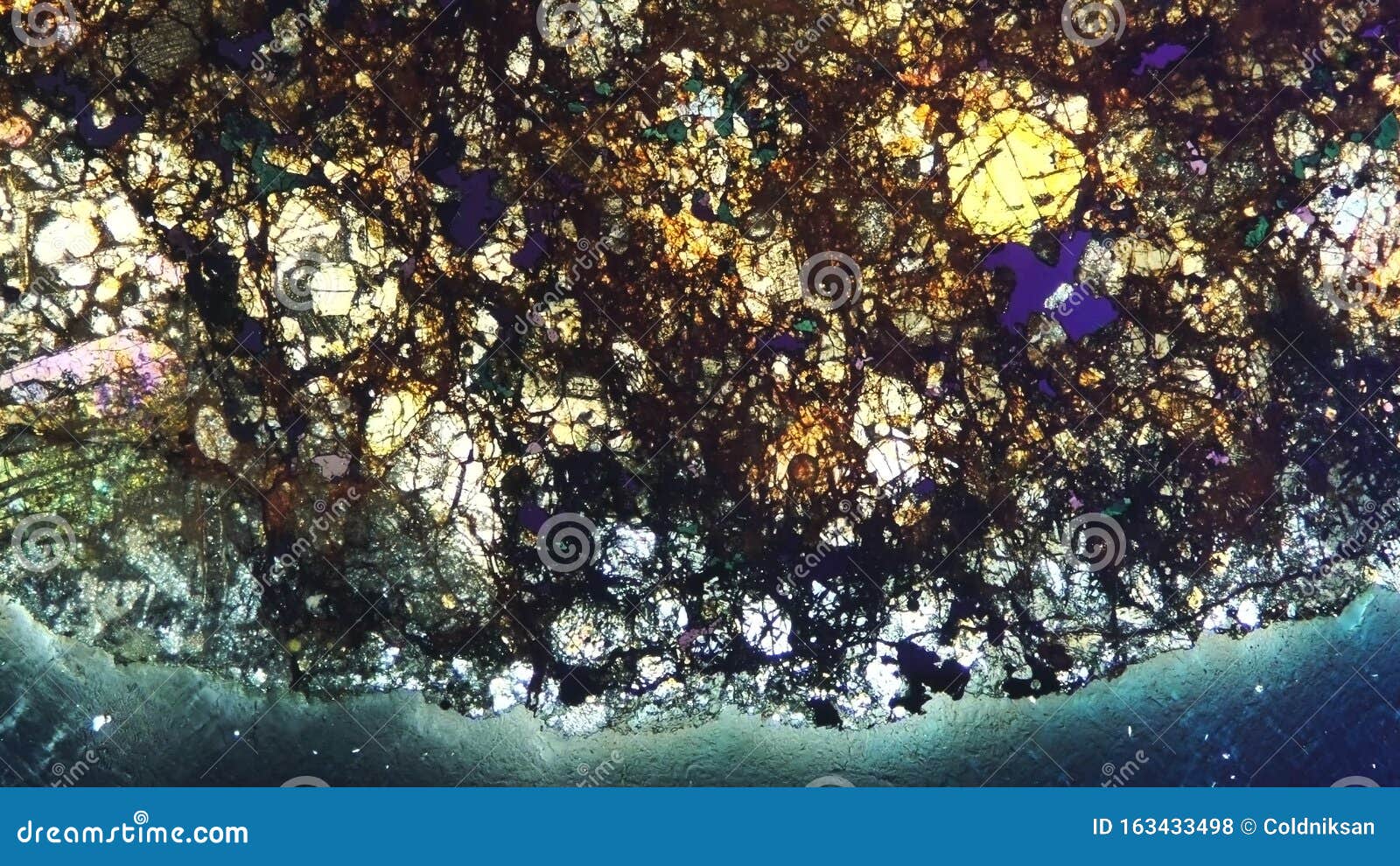 Part of a Space Meteorite Under a Microscope Closeup Stock Photo ...