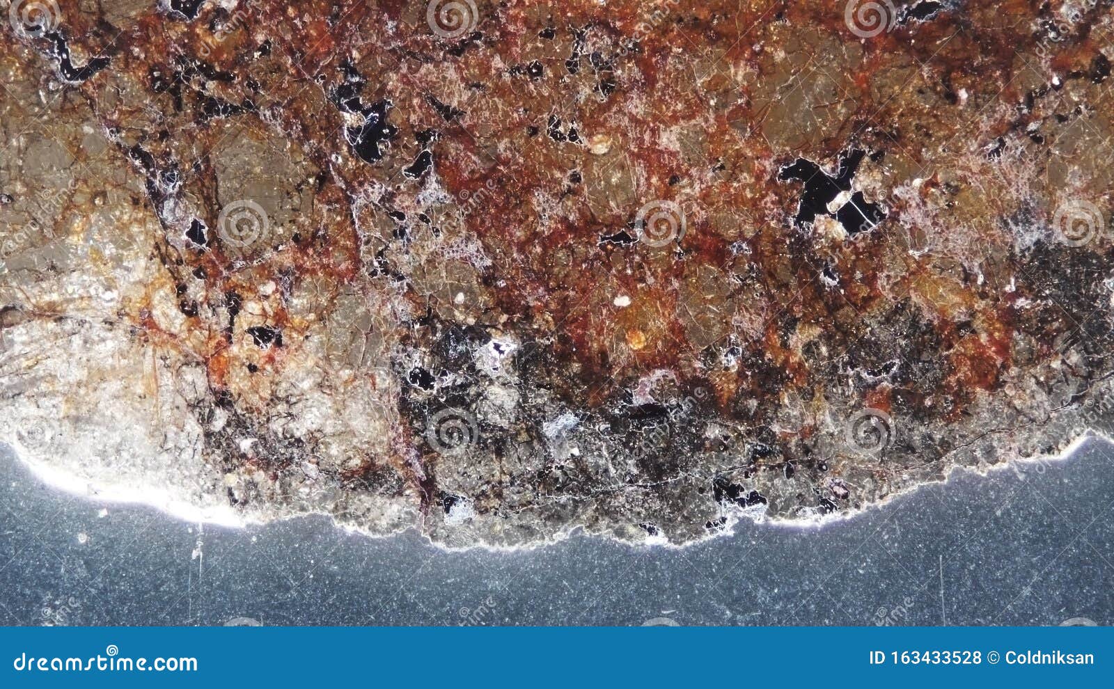 Part of a Space Meteorite Under a Microscope Closeup Stock Photo ...