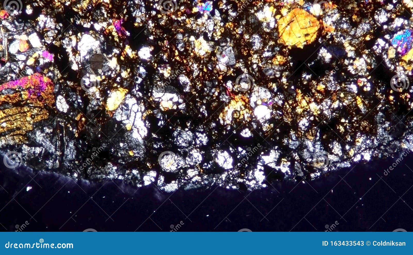 Part of a Space Meteorite Under a Microscope Closeup Stock Image ...