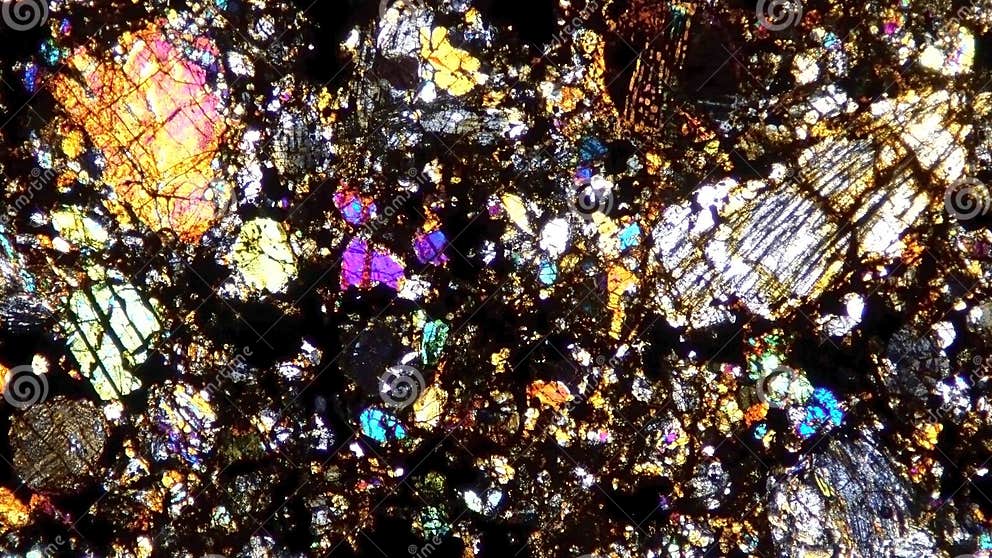 Part of a Space Meteorite Under a Microscope Closeup Stock Image ...