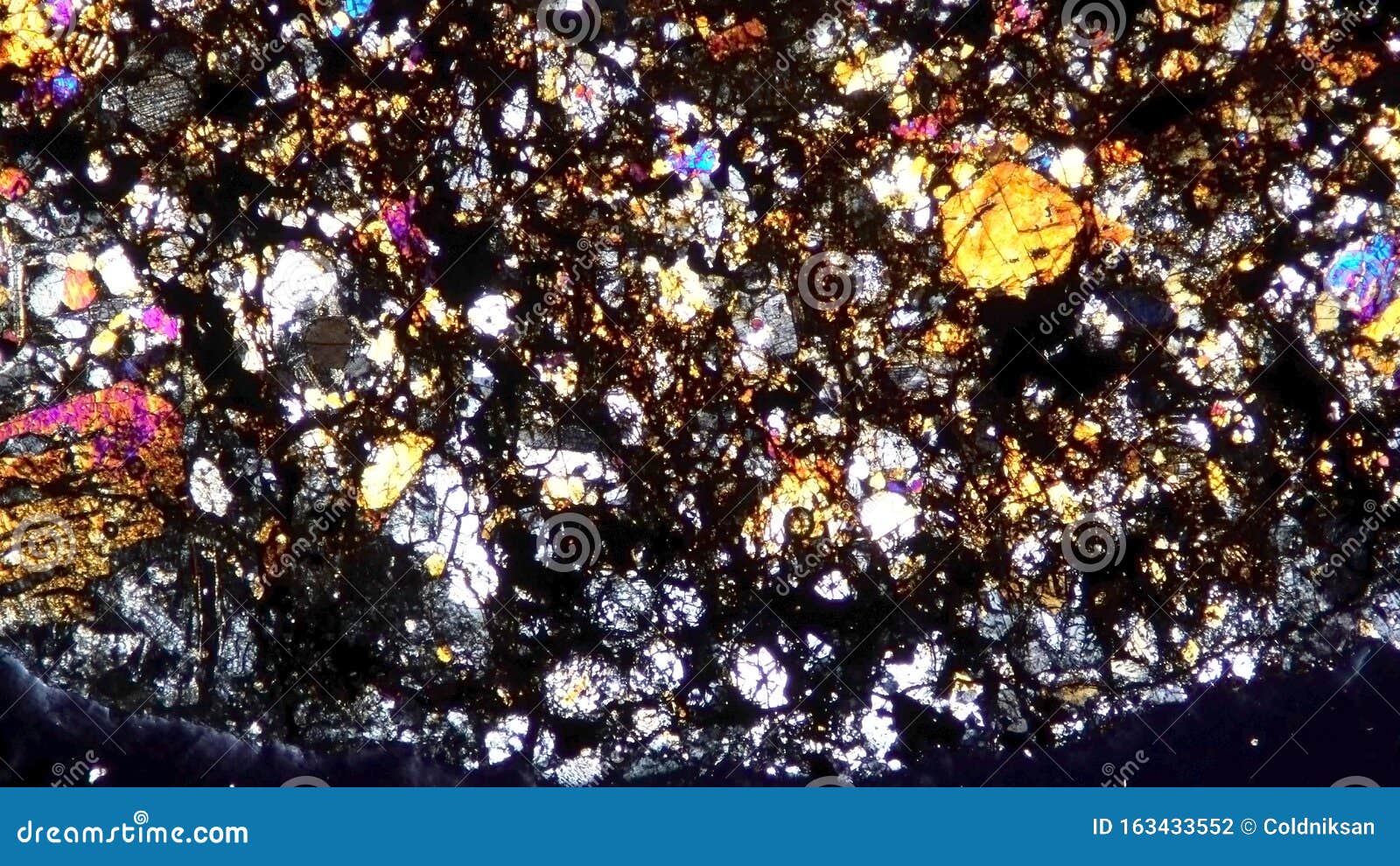 Part of a Space Meteorite Under a Microscope Closeup Stock Photo ...