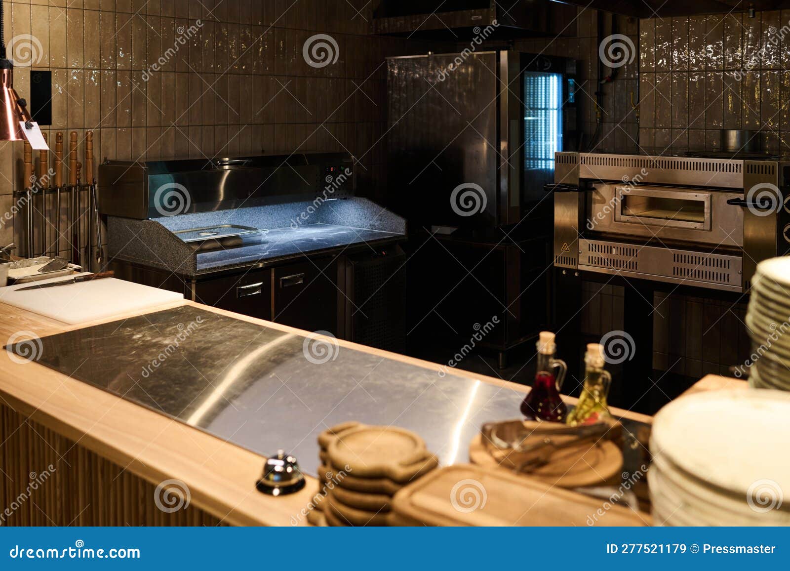Part of Spacious Kitchen of Restaurant, Cafe or Pizzeria with Large ...