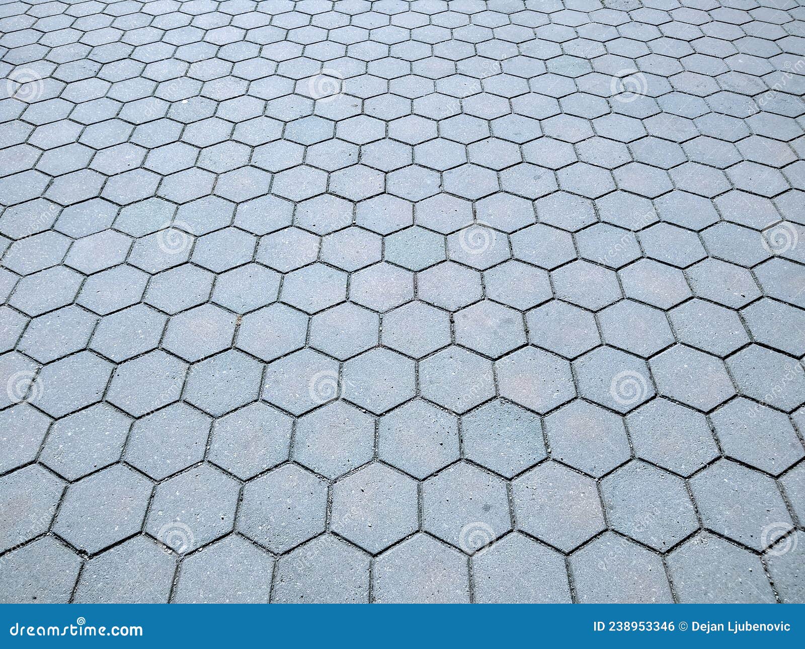 Part of the Square Paved with Hexagonal Concrete Slabs, Close Up Stock ...