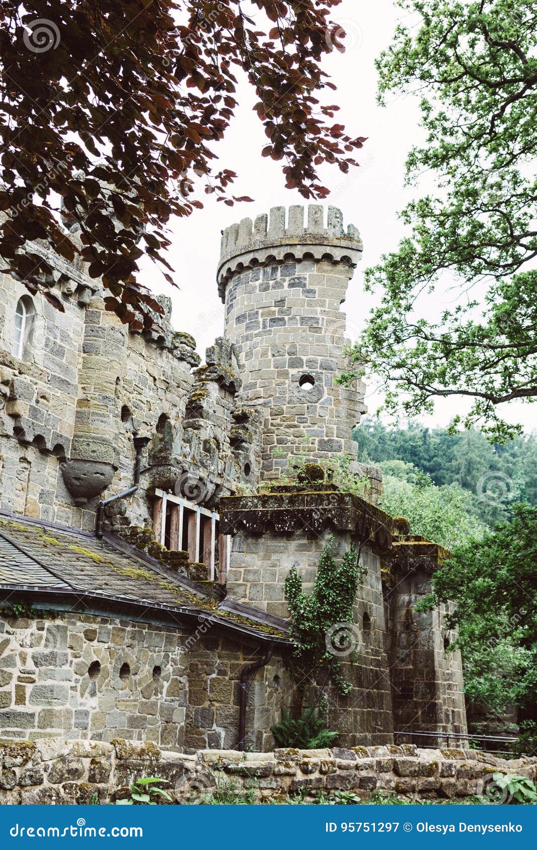 Part of Stone Lowenburg Castle, in Kassel, Germany Stock Image - Image ...