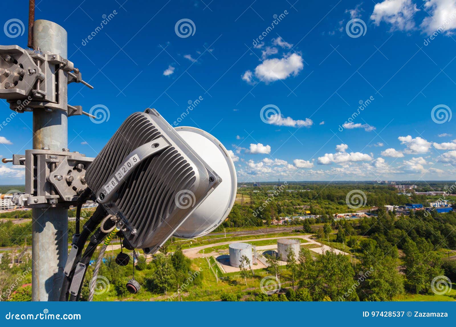 Part of Telecommunication Tower with Outdoor Unit of Wireless ...