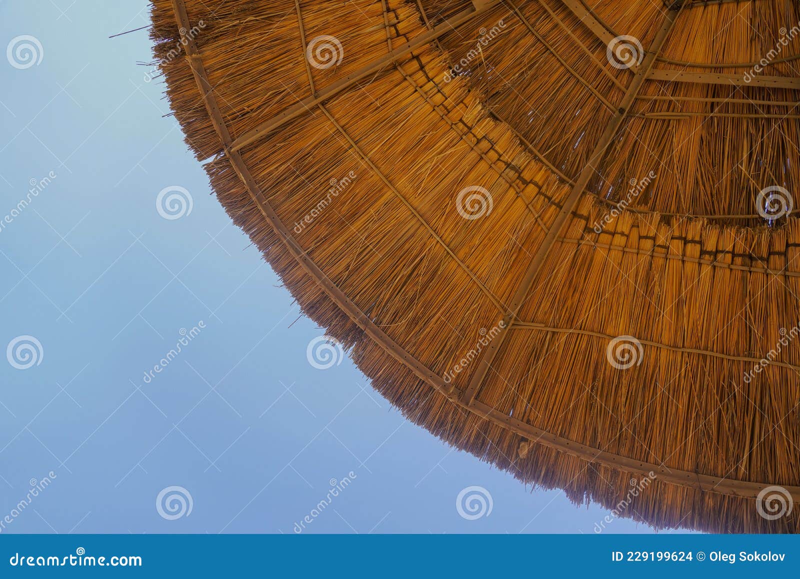 Part Thatched Roof Round Shape on the Background Blue Sky Stock Photo ...