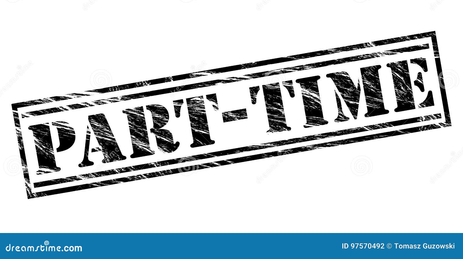Part time black stamp stock illustration. Illustration of white - 97570492