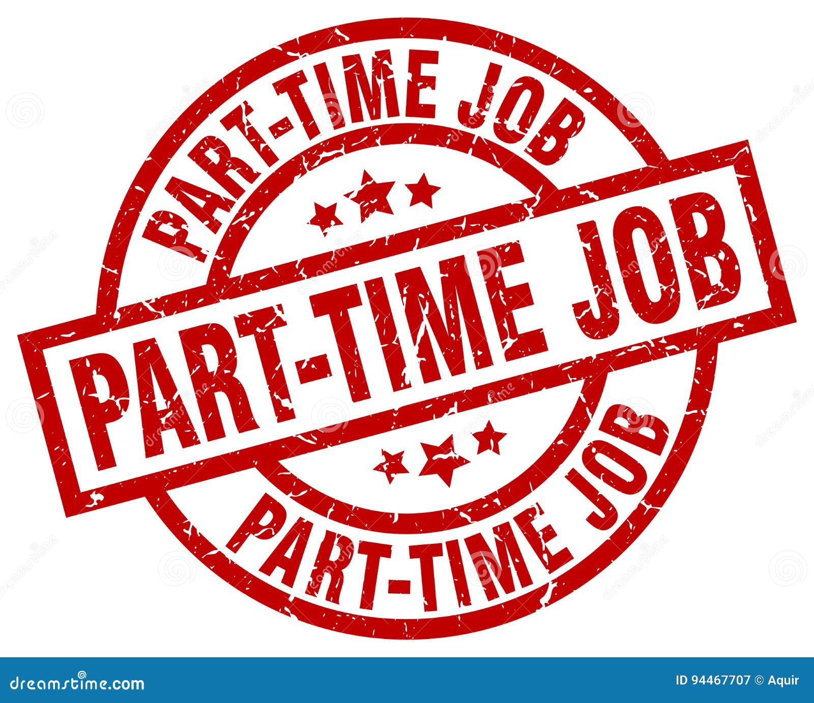 Part-time Job Round Red Stamp Stock Vector - Illustration of vector ...