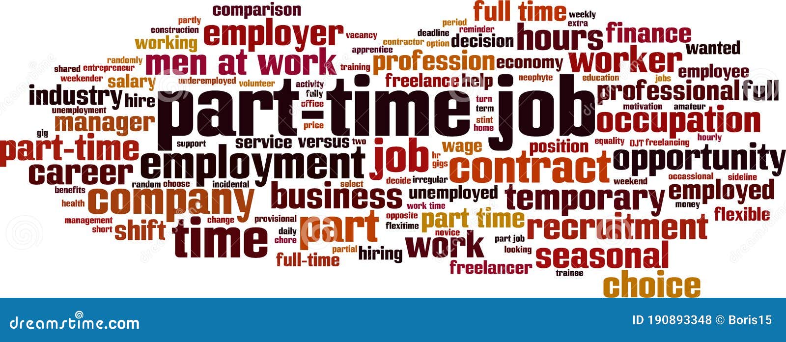 Part-time job word cloud stock vector. Illustration of incidental ...