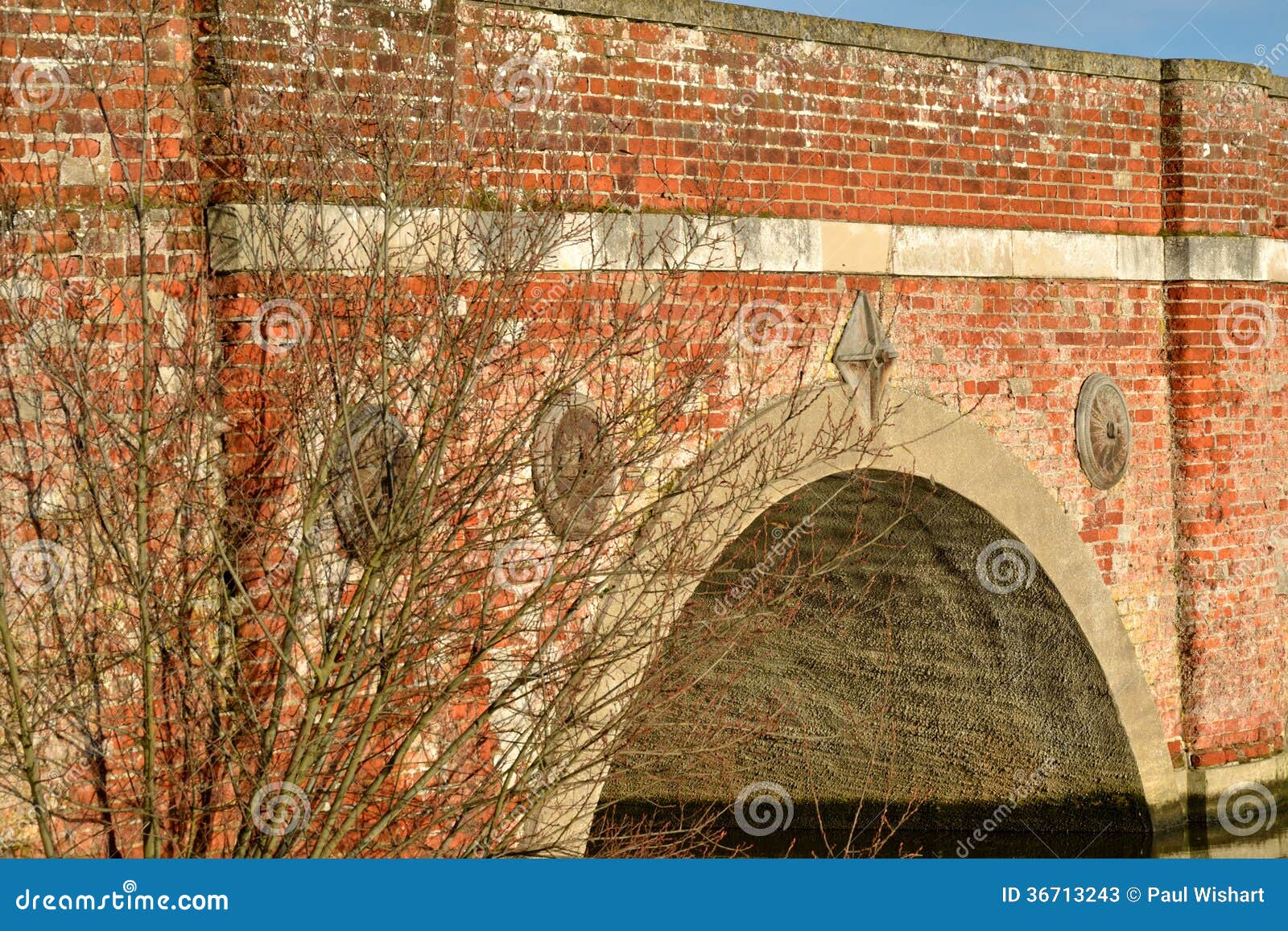 Part of Traditional Brick Bridge Stock Image - Image of arch, town ...