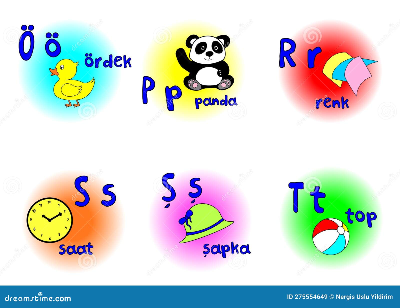 Part of Turkish Alphabet with Examples Stock Vector - Illustration of ...