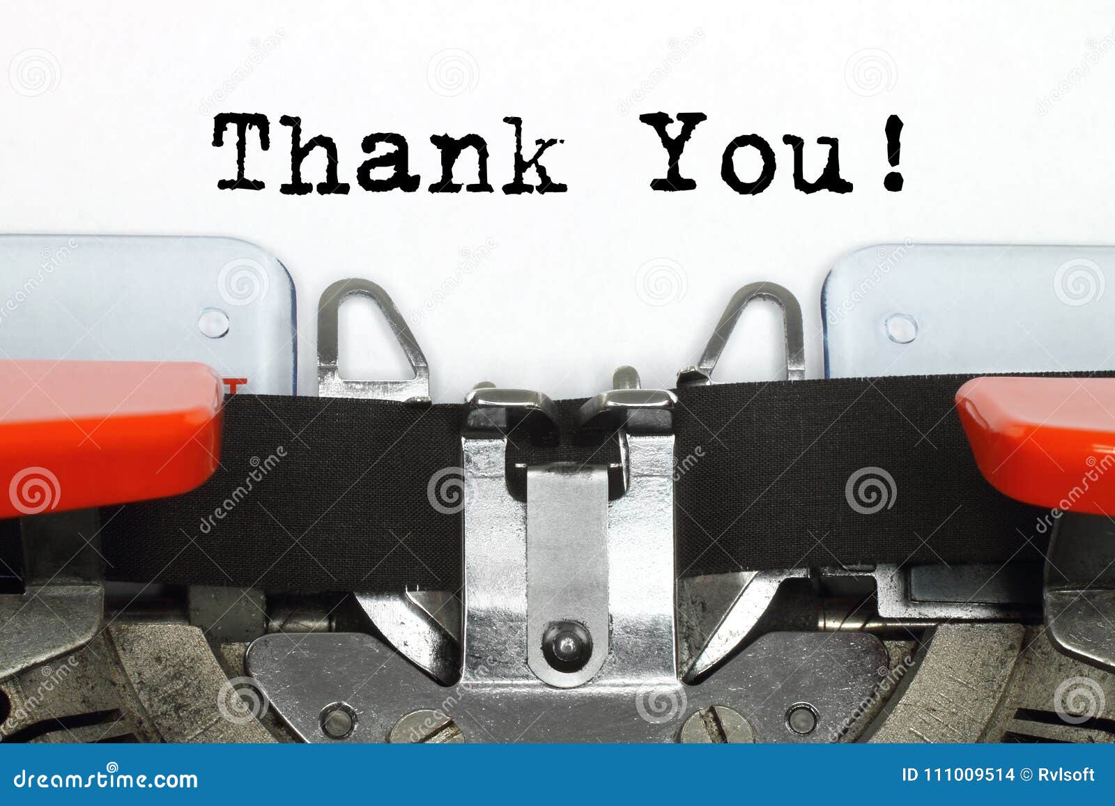 Part of Typing Machine with Typed Thank You Words Stock Photo - Image ...