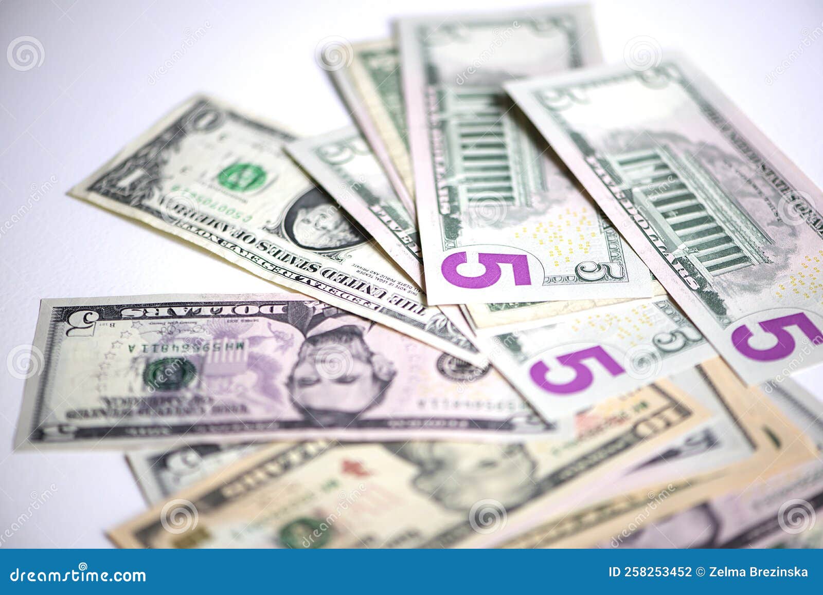 US Dollars on White Background Stock Photo - Image of profit, copy ...