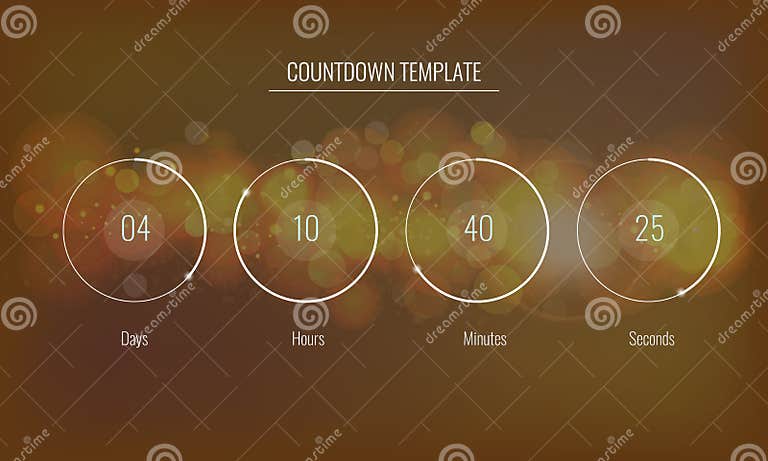 Part of the User Interface Clock Countdown Template for Application, Vector UI Elements. Design ...
