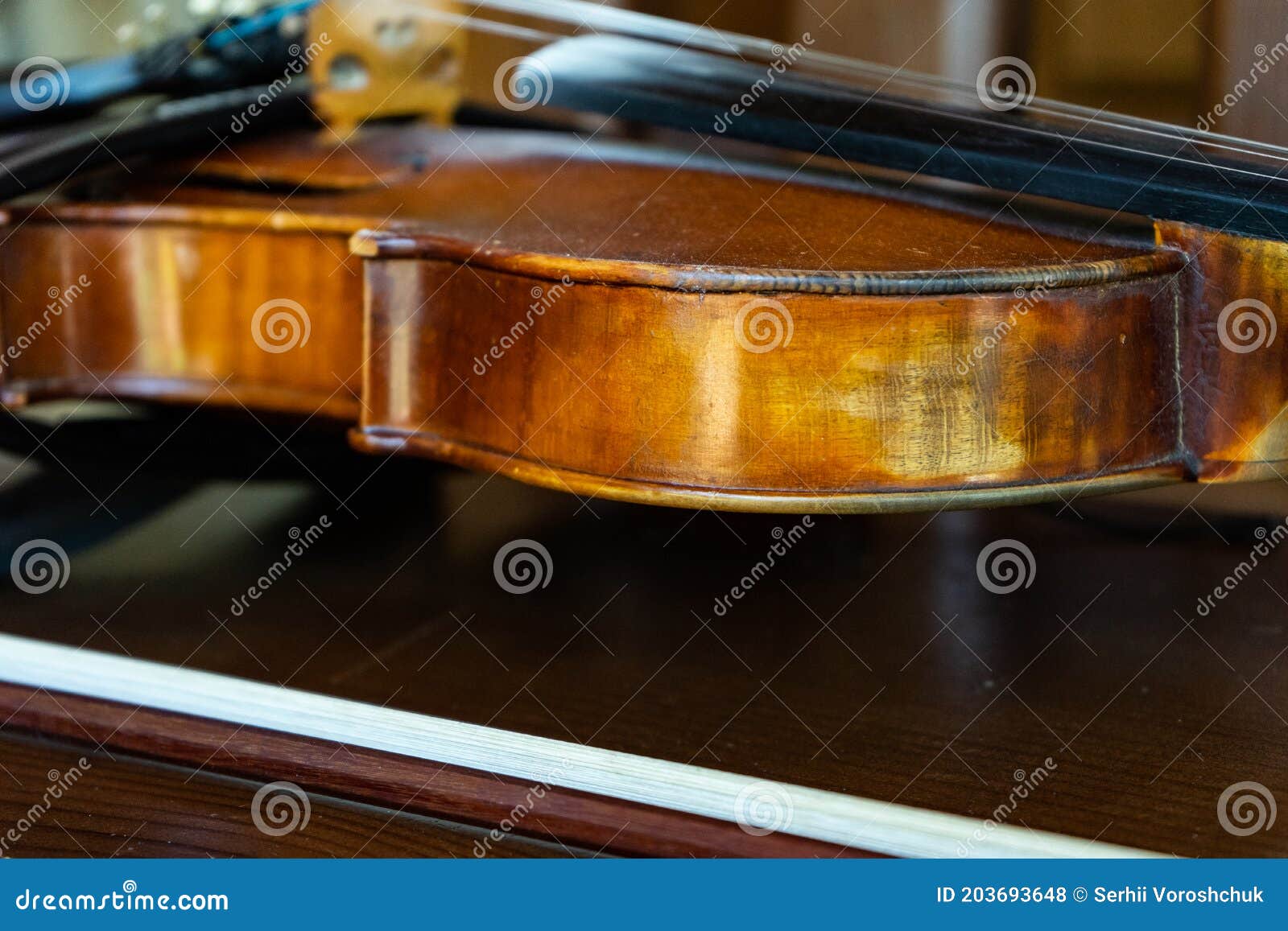 Part of the Violin. Side View Stock Photo - Image of wood, project ...