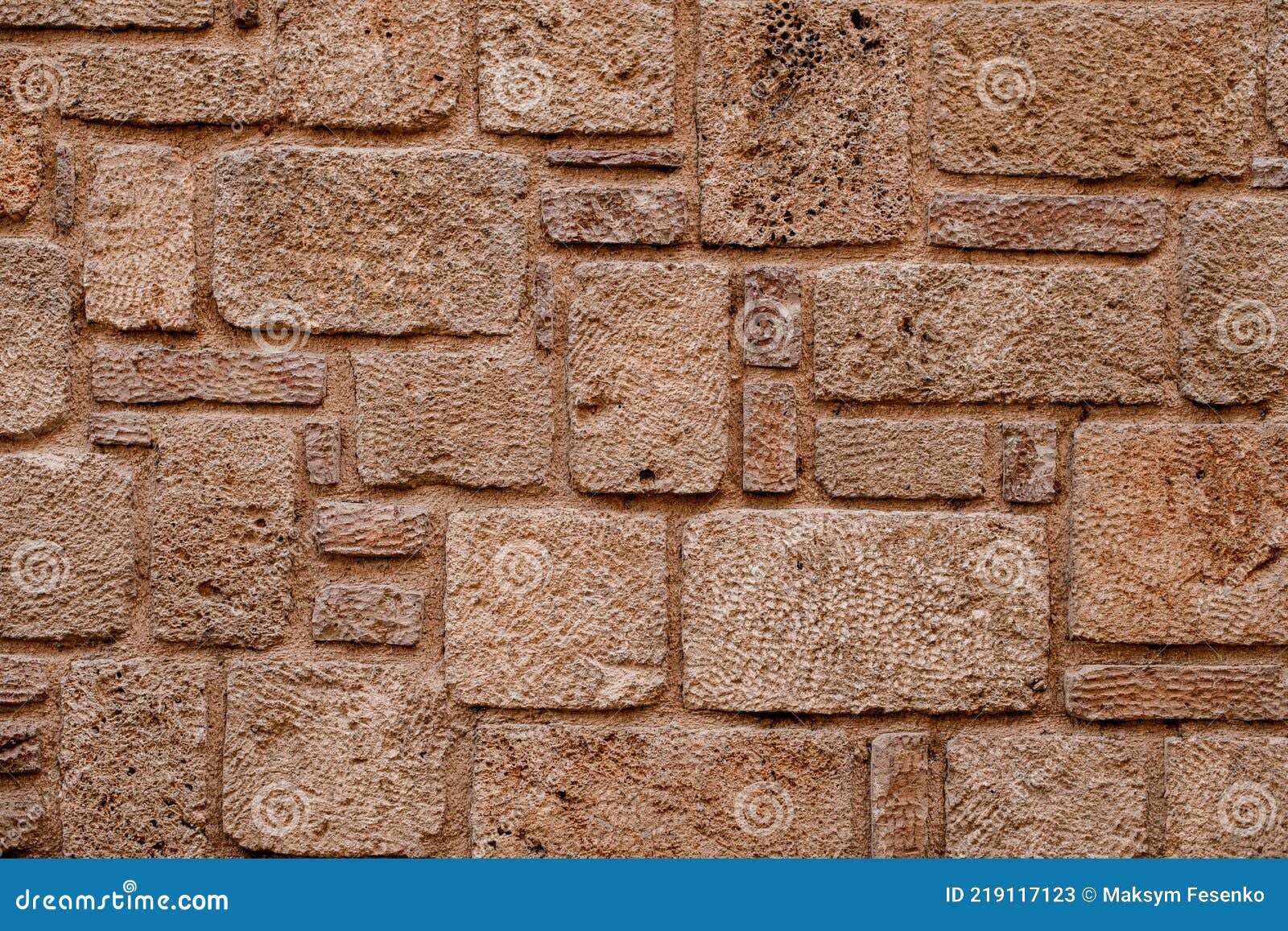 Part of Wall with Beautiful Shell Rock Bricks Masonry. Texture of ...