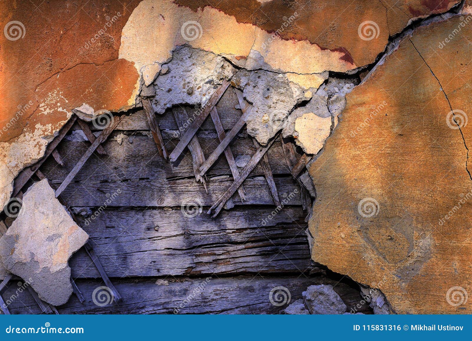 Part of the Wall of the Old House with Missing Plaster Stock Photo ...