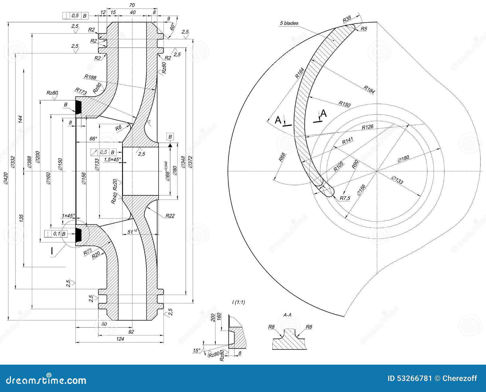 Part Wheel of Engineering Sketch Stock Vector - Illustration of wheel ...
