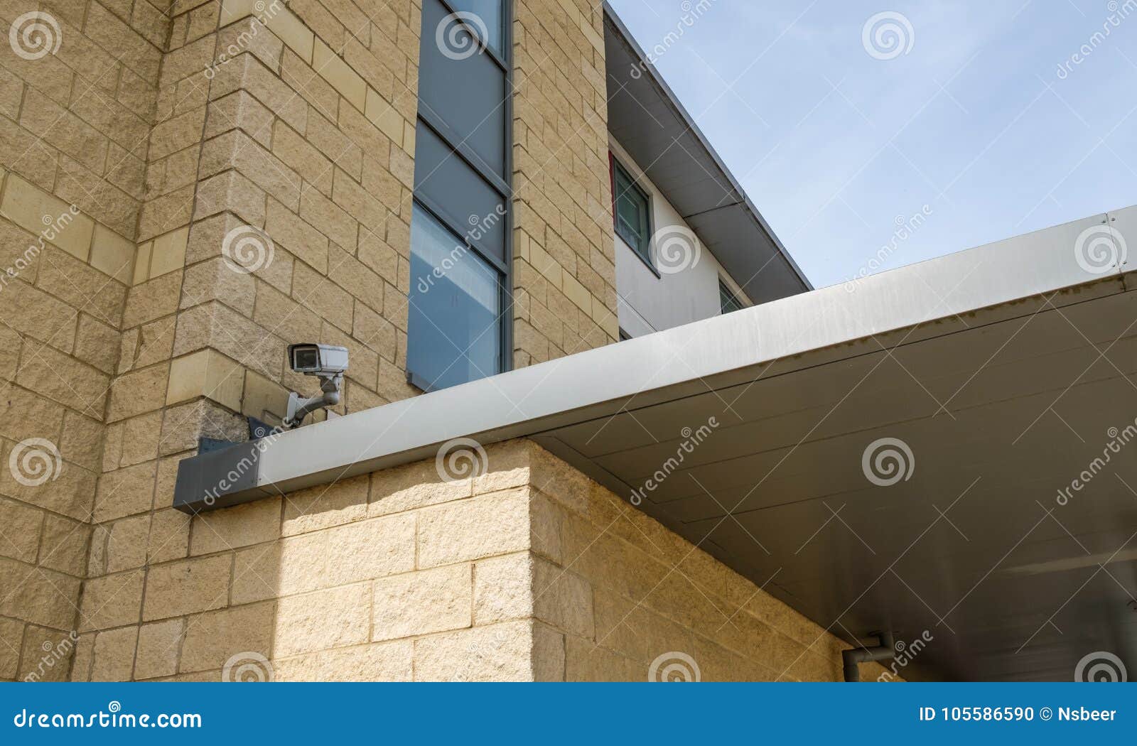Covert CCTV Camera Seen on the Entrance To a Government Building. Stock ...